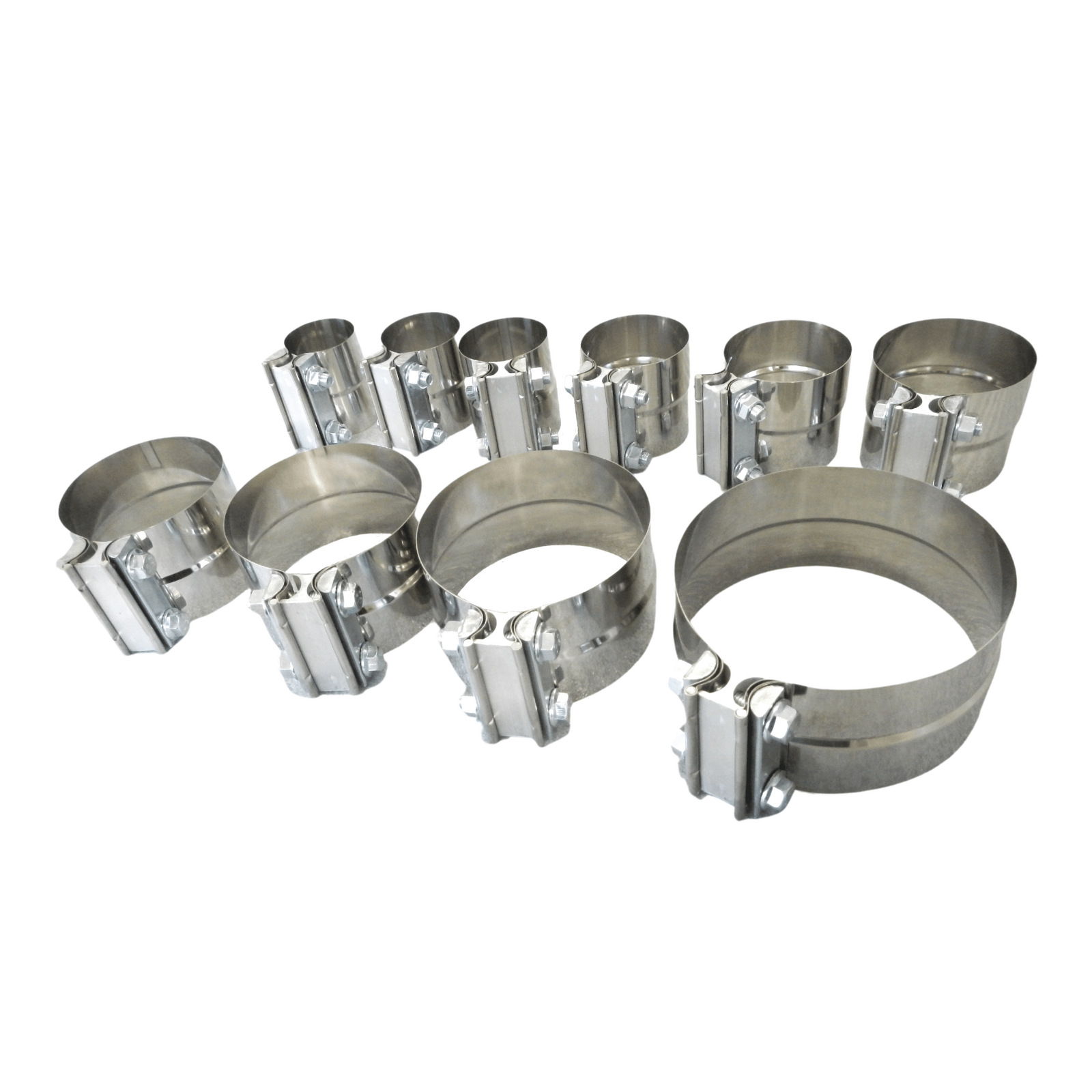 2" Up To 6" Inch Wide Band Clamp Lap Type Stainless Steel